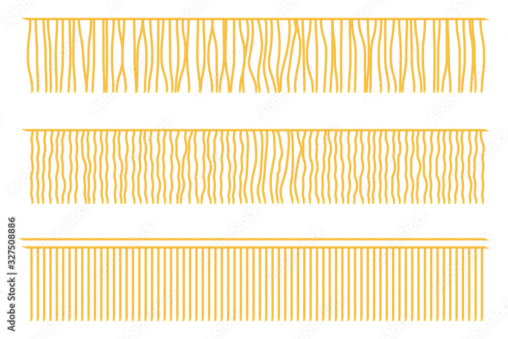 Creative vector illustration of fringe trim, garment frills, textile ...