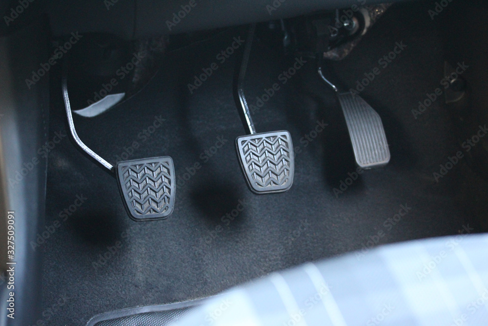 Manual vehicle pedals Stock Photo | Adobe Stock