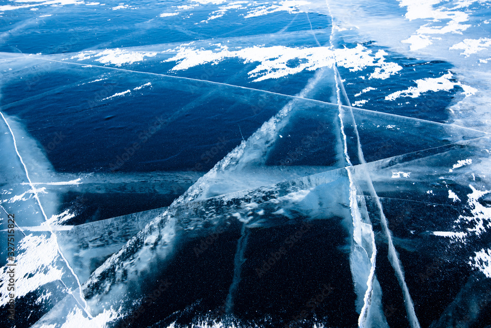 Methane Bubbles in the Baikal Ice.ice and cracks on the surface of Lake ...