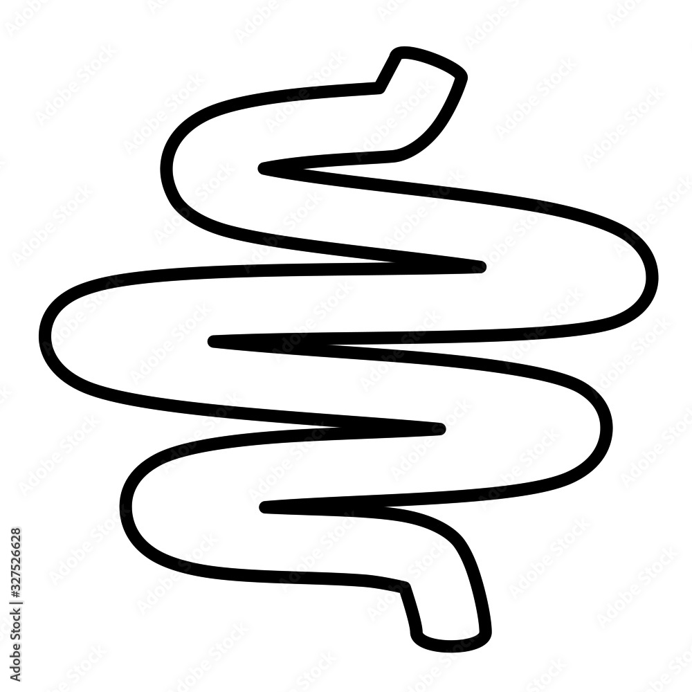 Realistic flat vector illustration of small and large intestine. Human ...