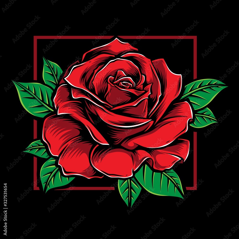 red rose vector logo illustration Stock Vector | Adobe Stock