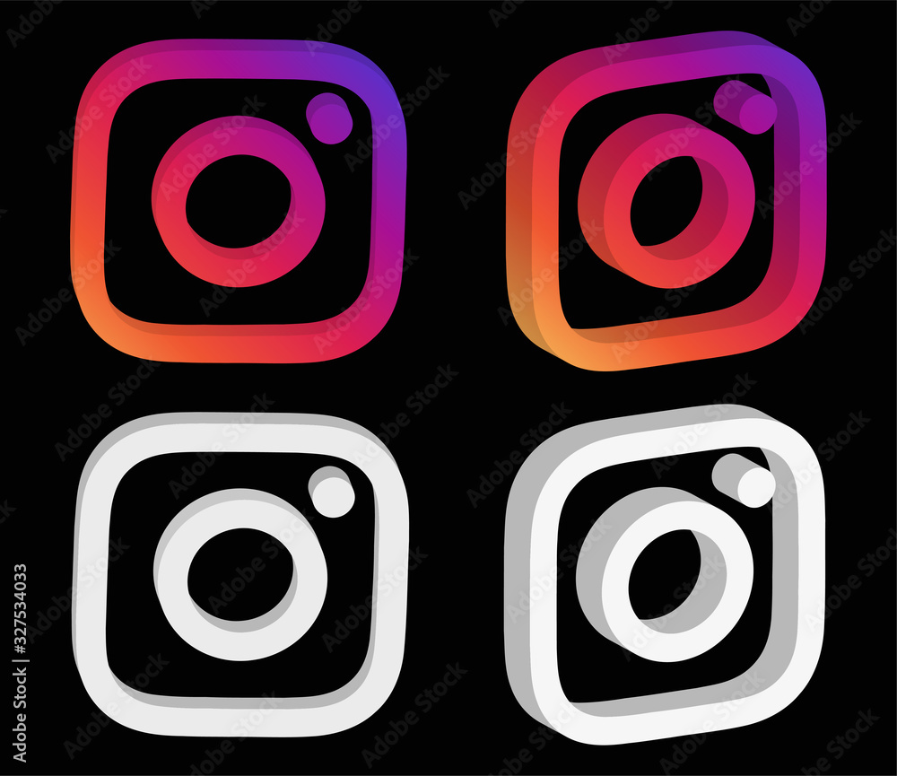 instagram icon. instagram logo. instagram vector 3d isometric Stock ...