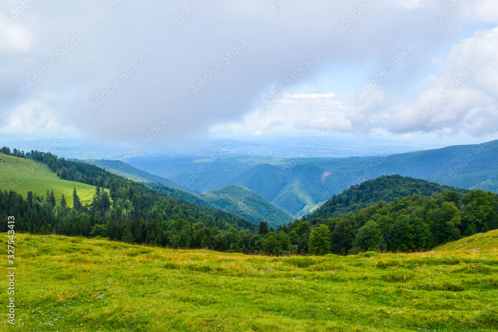 Landscape from Transalpina serpentines road DN67C. This is one of the ...