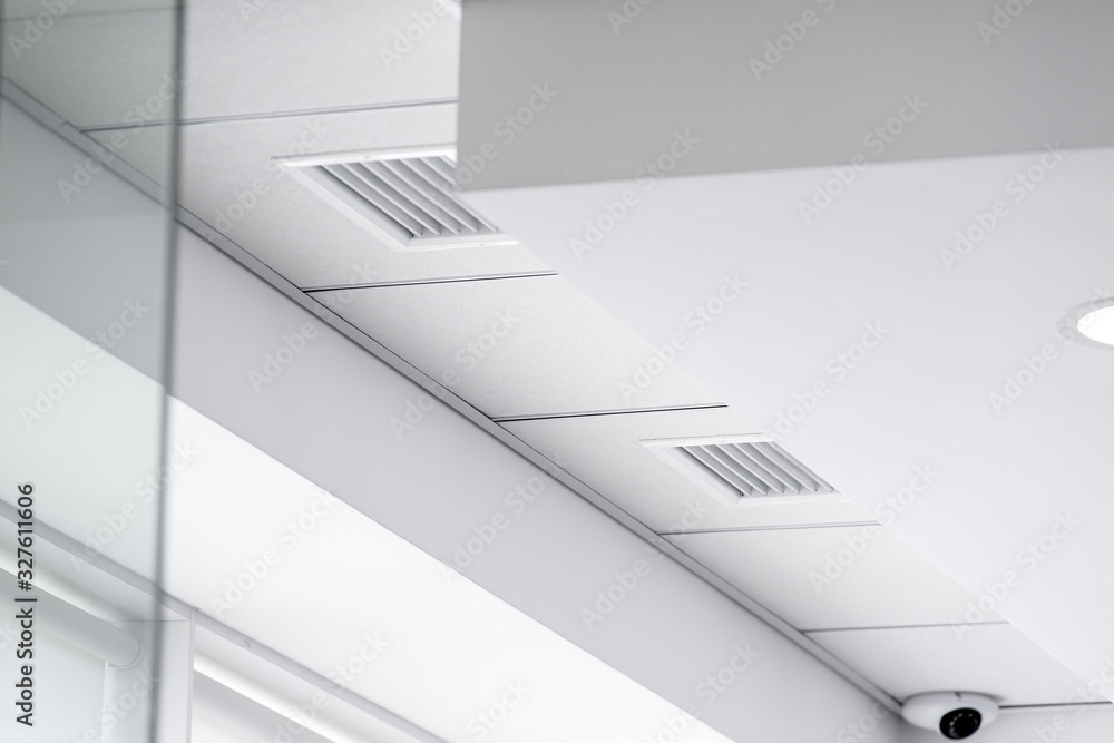 multi-level ceiling with three-dimensional protrusions and a suspended ...