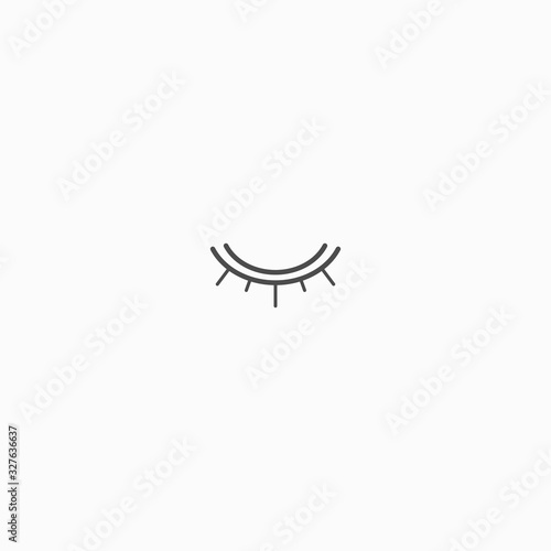 Abstract outline Eye, eyelashes. Evil eye. Shut closed eye ...