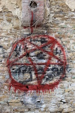 Graffiti Pentagram On A Brick Wall Free Stock Photo - Public Domain ...