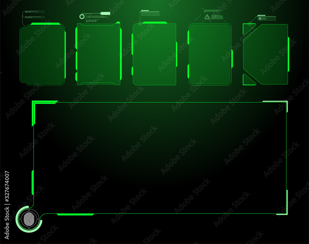 Futuristic Vector HUD Interface Screen Design. Digital callouts titles ...