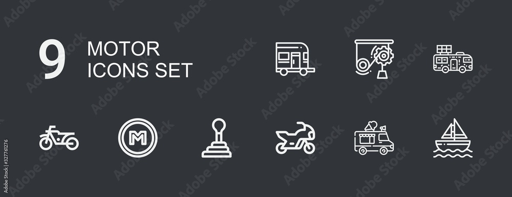 Editable 9 motor icons for web and mobile Stock Vector | Adobe Stock