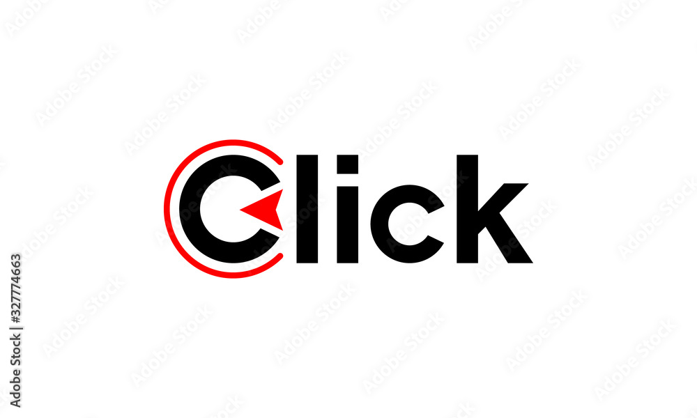 Click word logo on a white background. Stock Vector | Adobe Stock