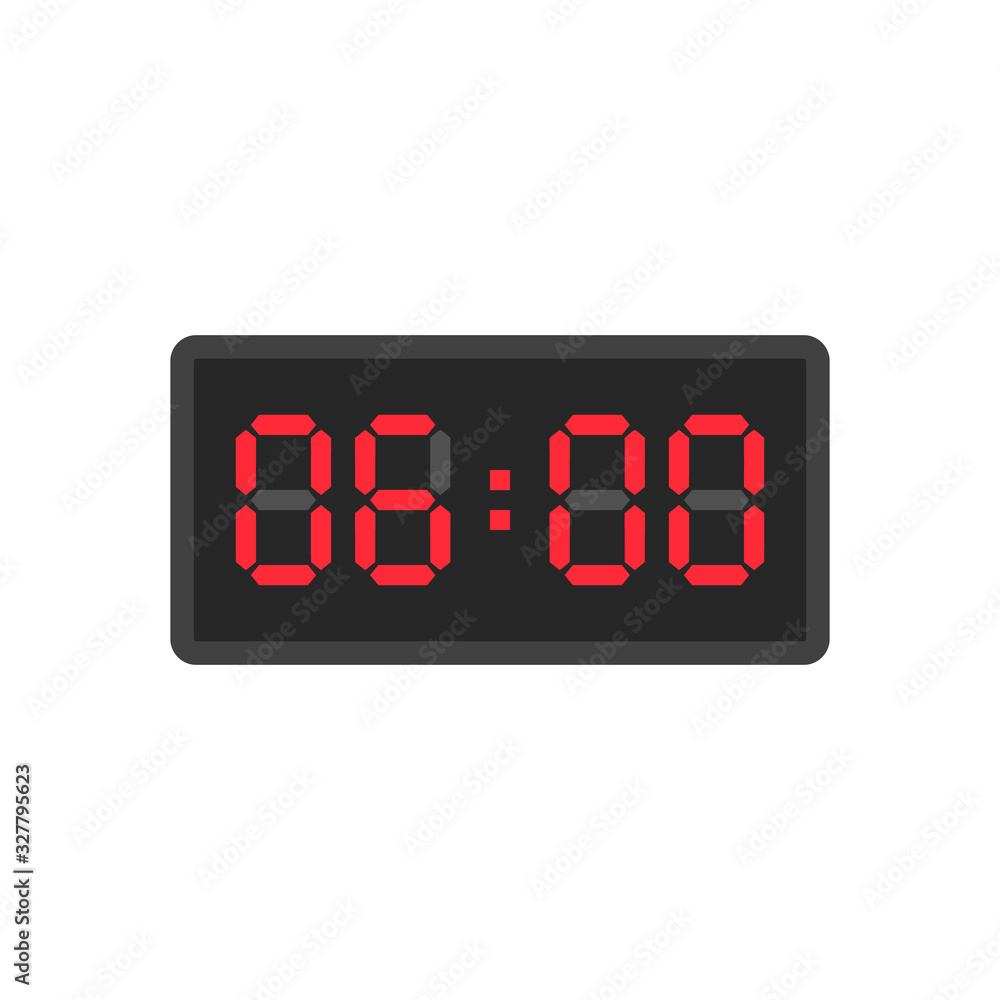 Digital Black Alarm Clock Displaying 6 00 Oclock Clipart Image