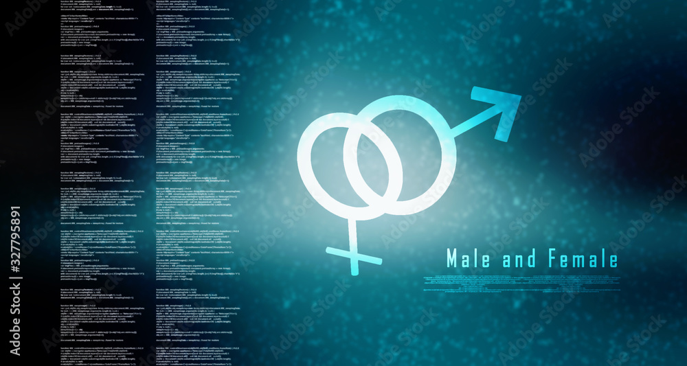 Gender symbols of man and woman, 2D rendering Stock Illustration ...