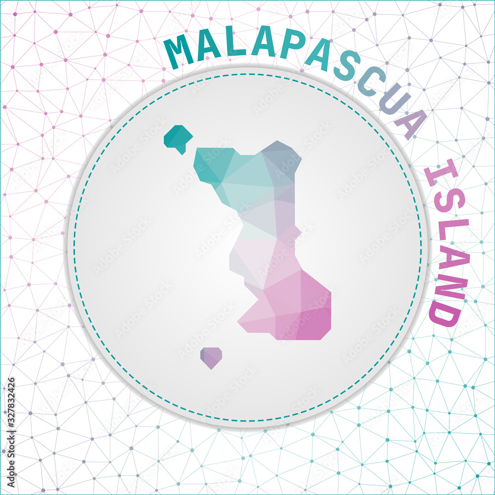 Vector polygonal Malapascua Island map. Map of the island with network ...