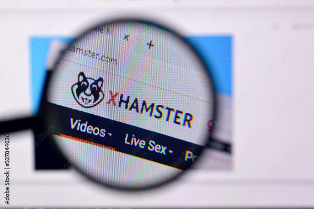 Homepage of xhamster website on the display of PC, url - xhamster.com ...