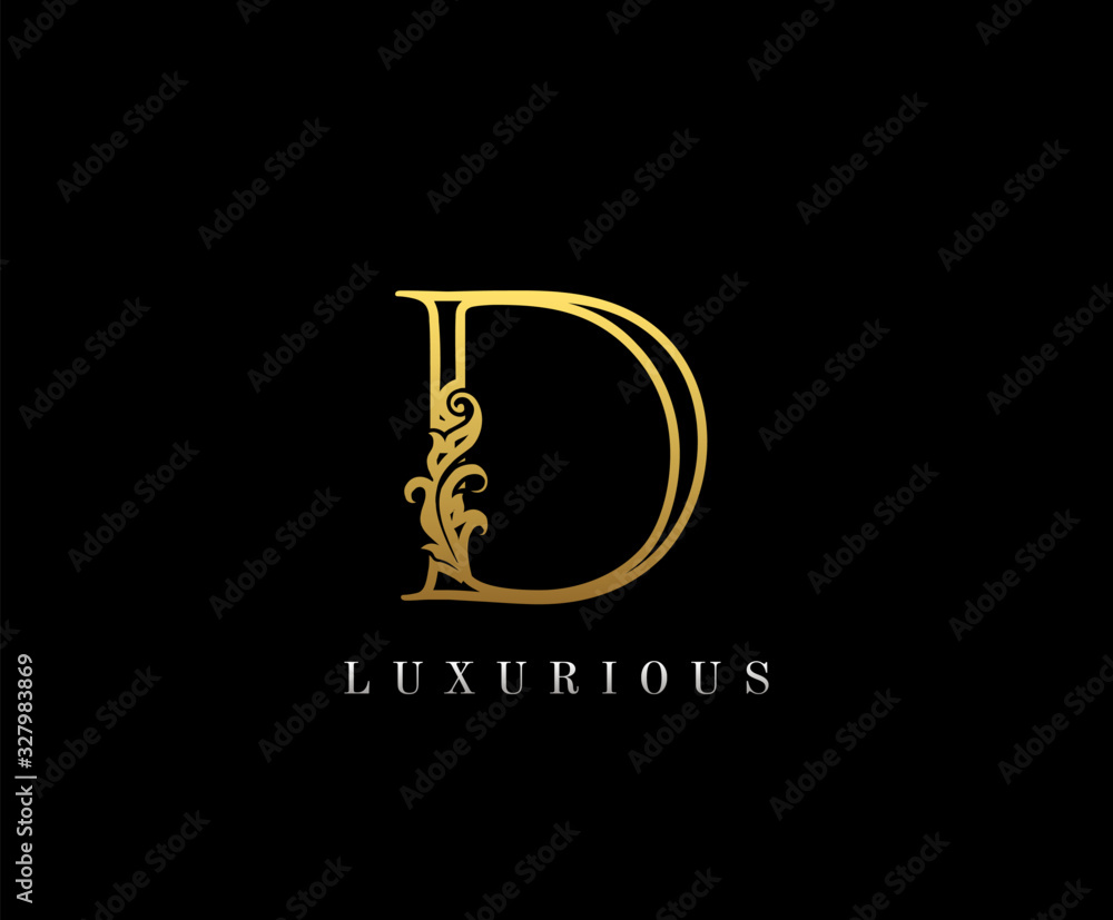 Gold Letter D Logo Icon . D Letter Design Vector with Golden Colors and ...