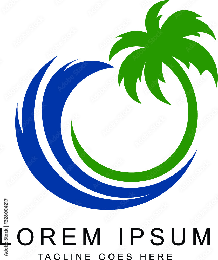 coconut tree logo template Stock Vector | Adobe Stock