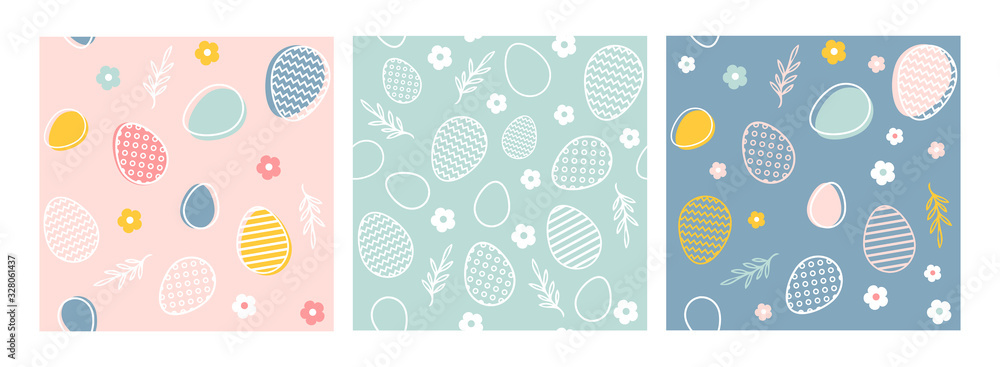 easter seamless patterns. Spring pattern for banners, posters, cover ...