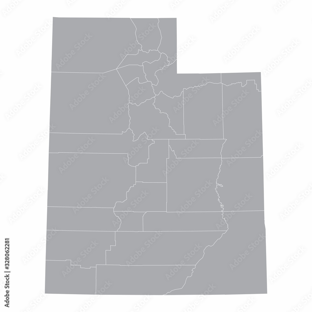 Utah counties map Stock Vector | Adobe Stock