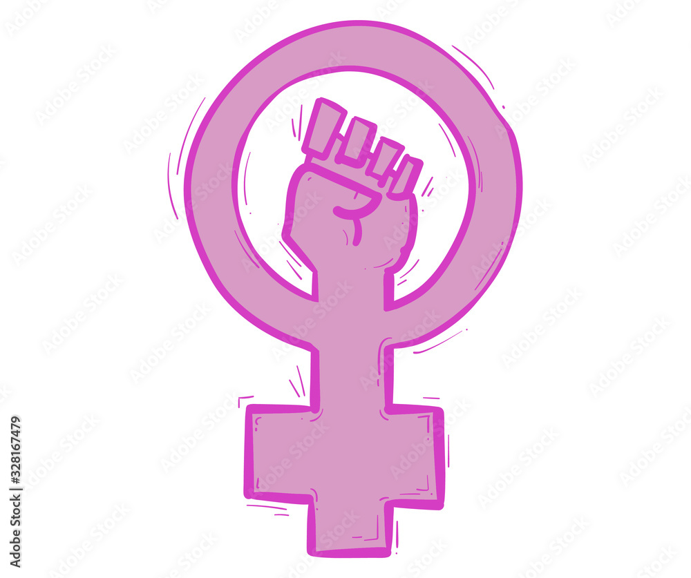 Female fist with a cross. Women rights symbol. International Woman Day ...