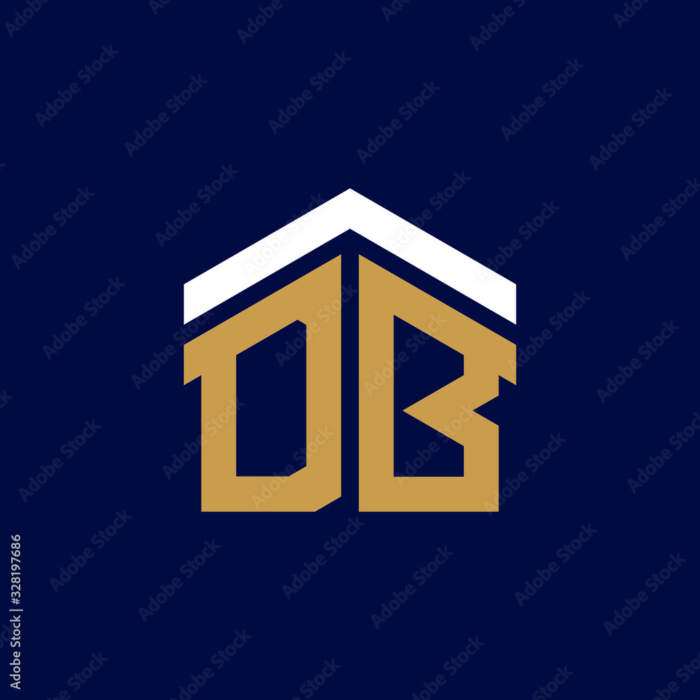 Initial Letters DB House Logo Design Stock Vector | Adobe Stock