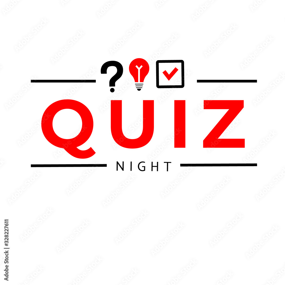 Quiz logo symbol. Quiz pub poster or banner template for night or bar ...