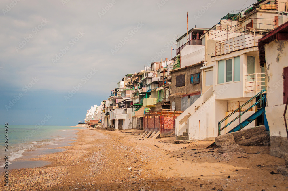 9 October 2019, Kacha, Sevastopol, Russia. Abandoned slums at the ...