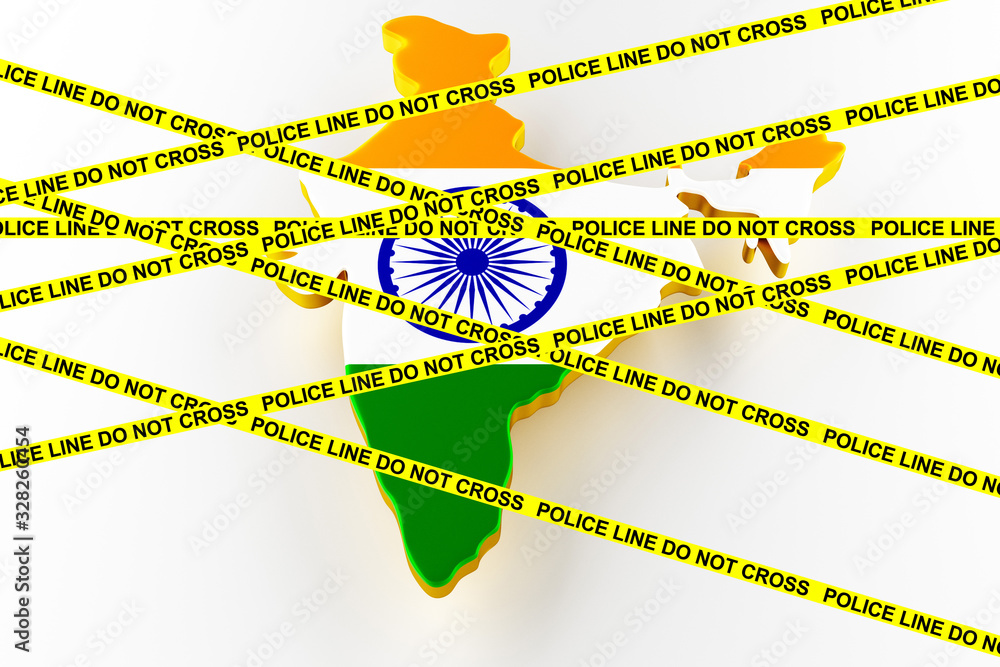 India crime concept, police investigation. 3D map of India. Map of ...