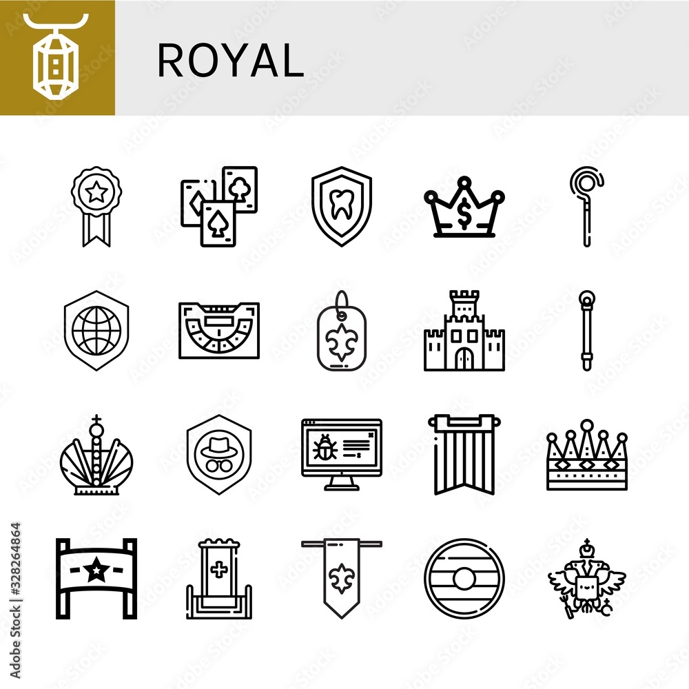Set of royal icons Stock Vector | Adobe Stock