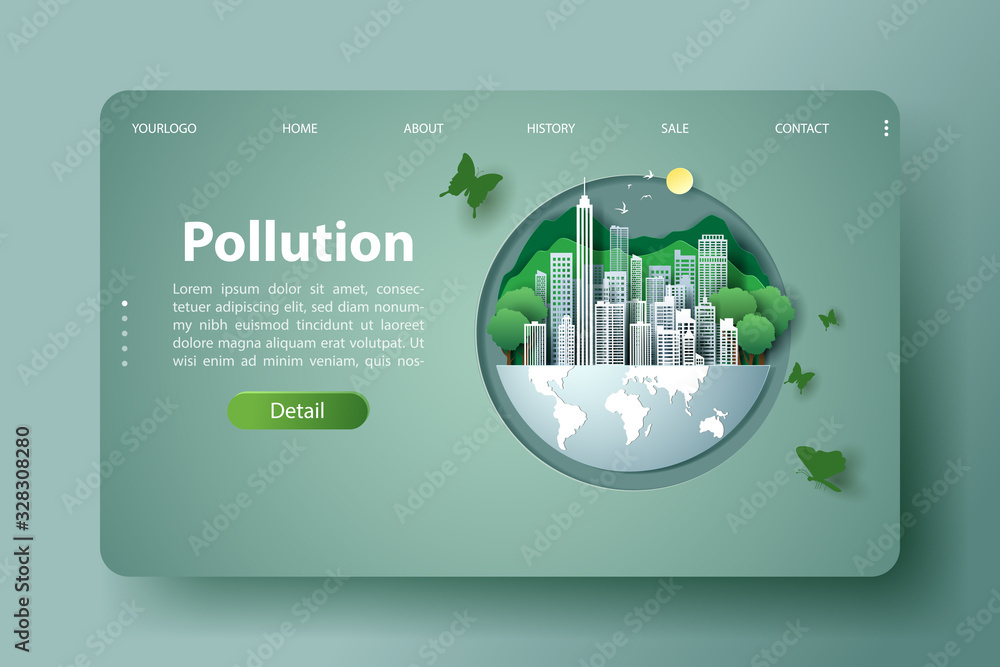 Green earth of ecology city, environment information template for ...