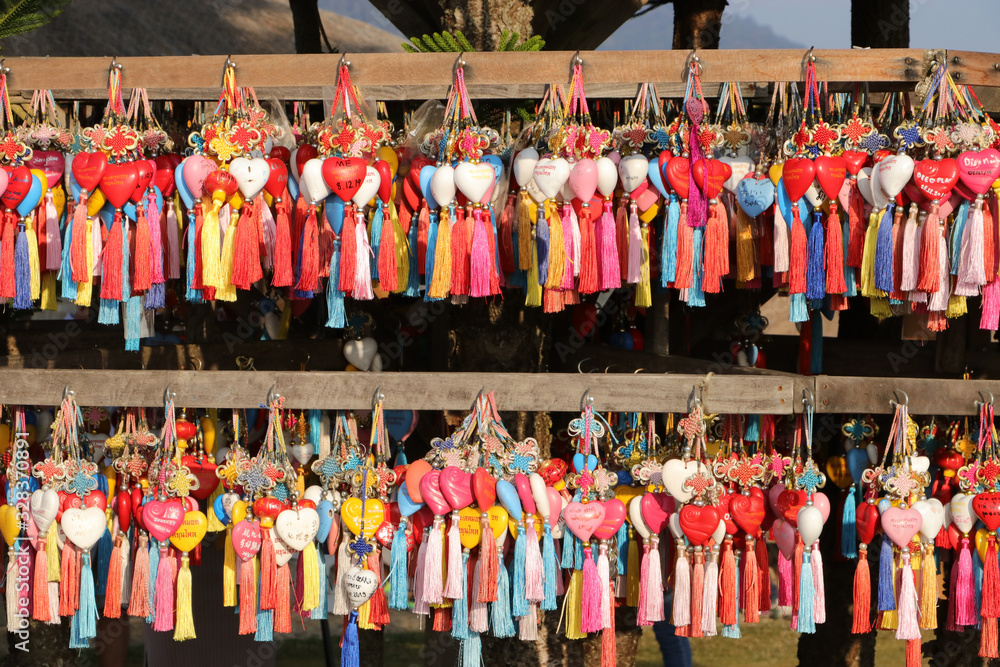 Mae Hong Son Province, Thailand - Jan 1, 2020: Colorful heart shaped ...