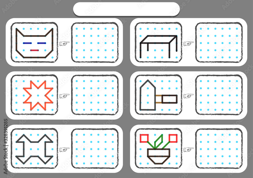 Vetor worksheet for preschool kids, Dot to dot copy practice, copy the ...