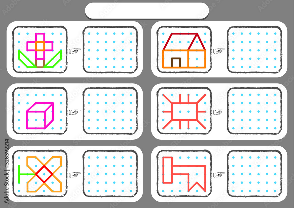 worksheet for preschool kids, Dot to dot copy practice, copy the shapes ...