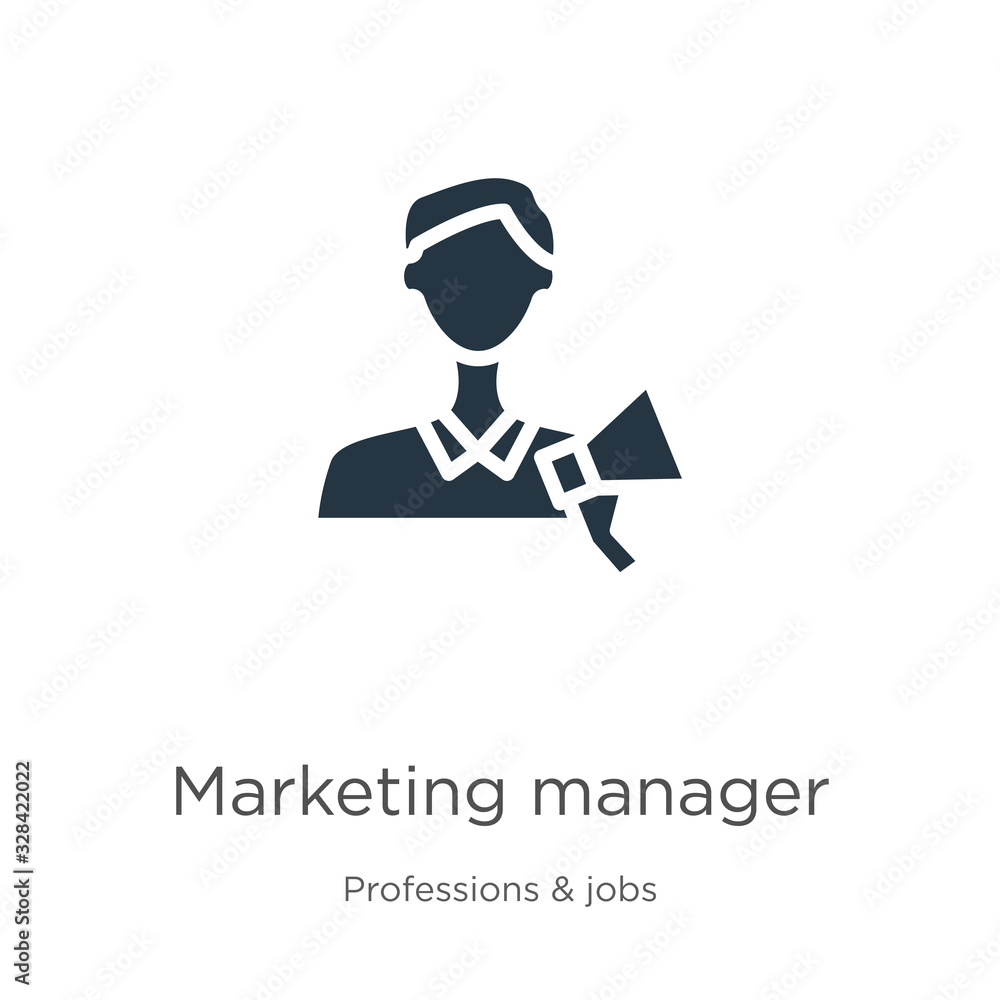 Vetor Marketing manager icon vector. Trendy flat marketing manager icon ...