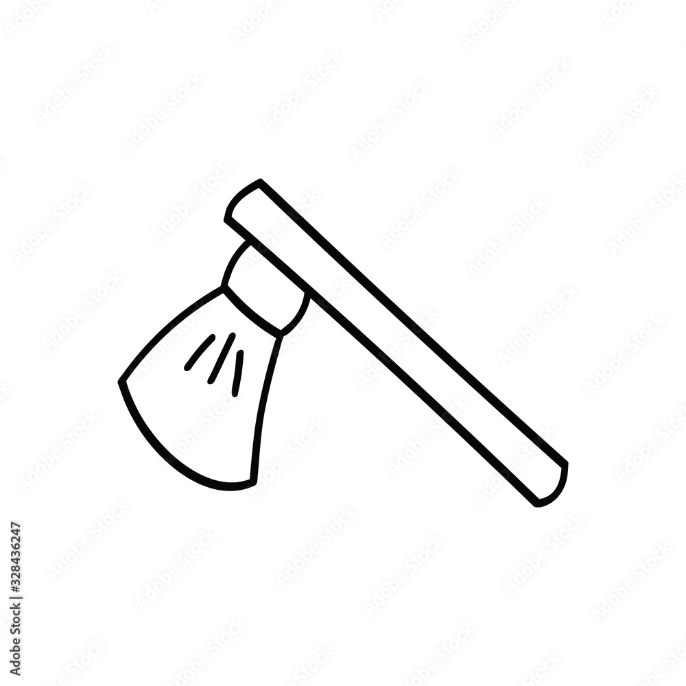 Ax doodle icon. Drawing by hand. Vector illustration. Stock Vector ...