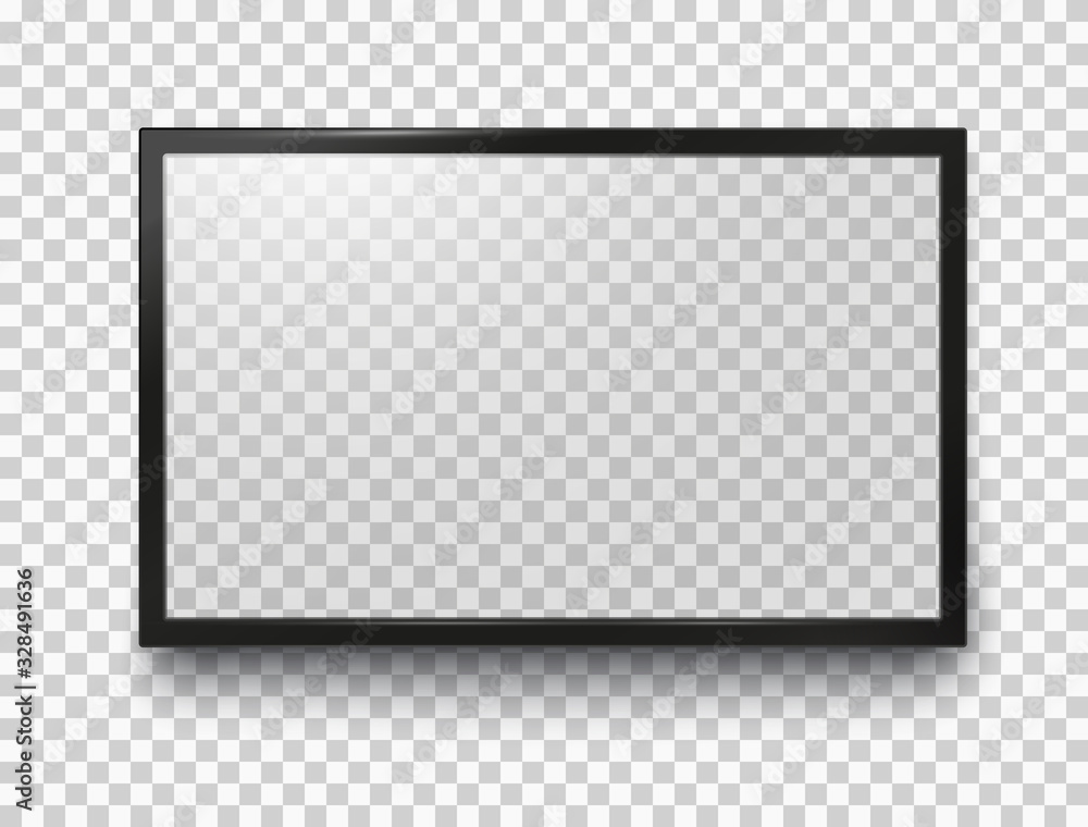 Empty led monitor of computer or black photo frame isolated on ...