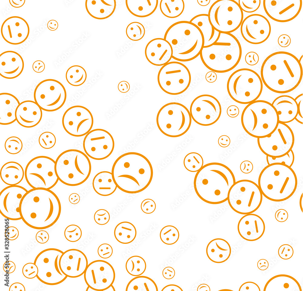 Emoticon seamless pattern. Emotions cartoon emojis background. Funny ...