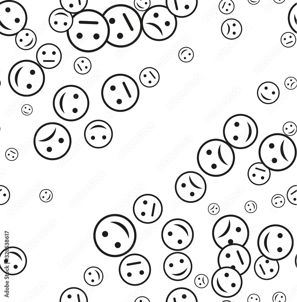 Emoticon seamless pattern. Emotions cartoon emojis background. Funny ...