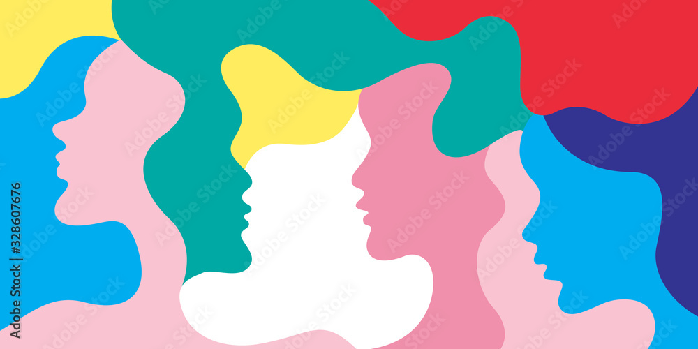 Abstract human faces illustration Stock Vector | Adobe Stock