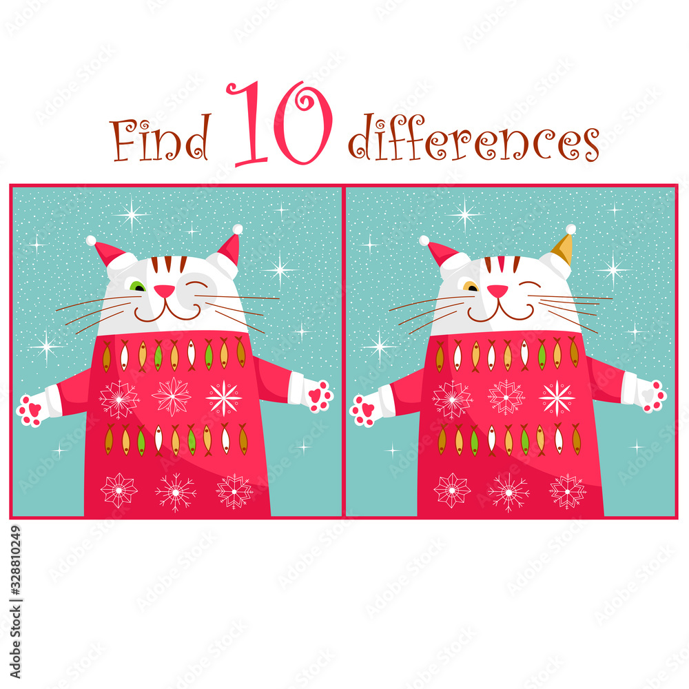 puzzle for children. spot the difference. vector image with different ...