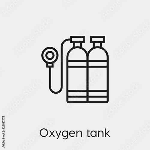 oxygen tank icon vector. Linear style sign for mobile concept and web ...