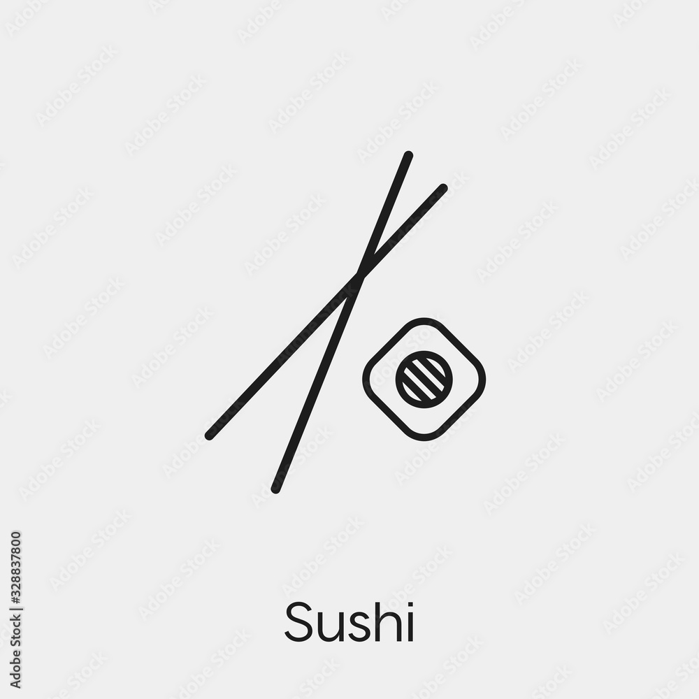 sushi icon vector. Linear style sign for mobile concept and web design ...