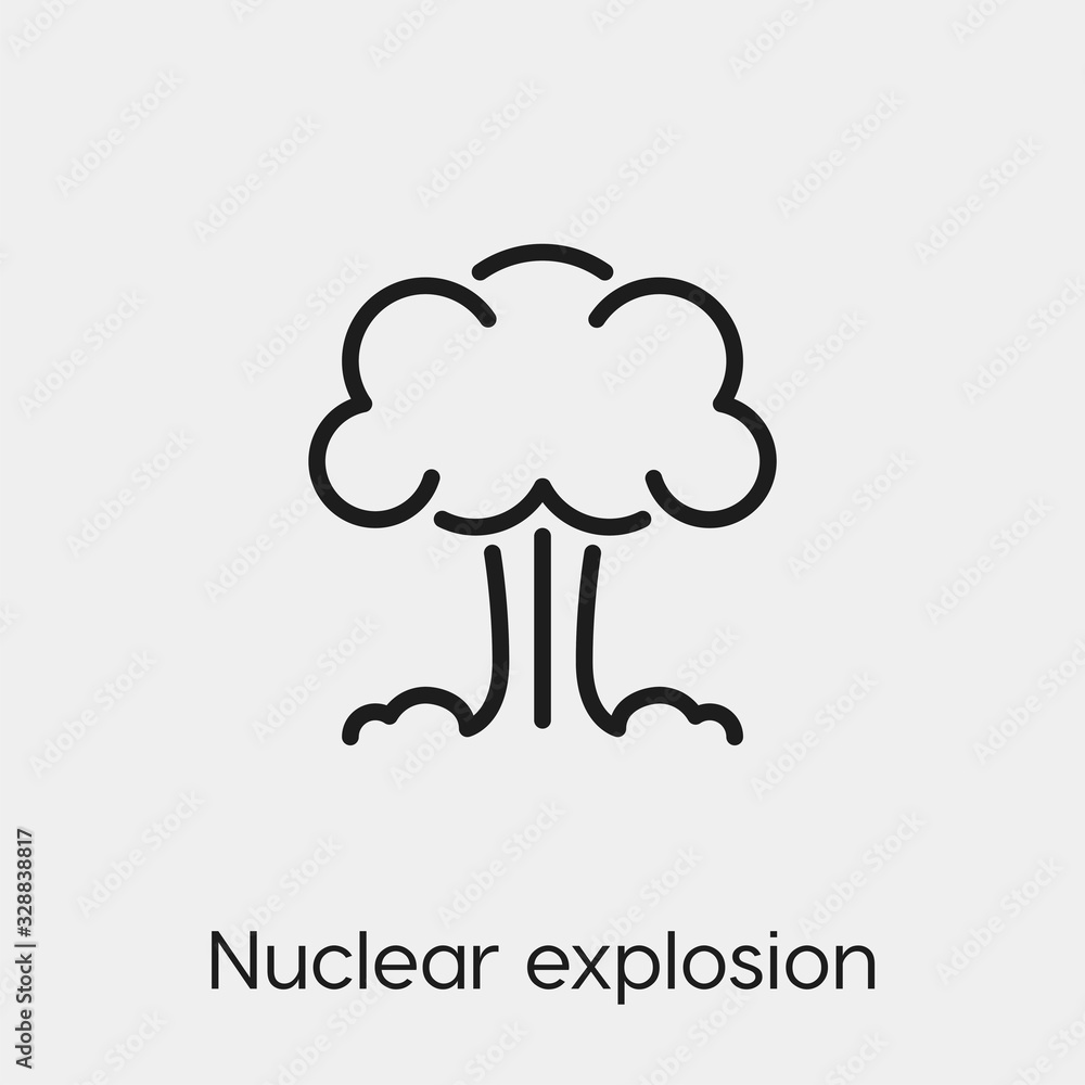 nuclear explosion icon vector. Linear style sign for mobile concept and ...