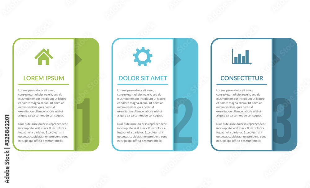 3 Steps - Infographic Template Stock Vector | Adobe Stock