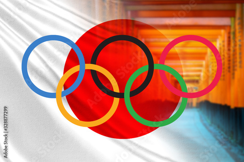 Japan. Olympics in Tokyo. Summer Olympic Games in Japan. Sign of the ...