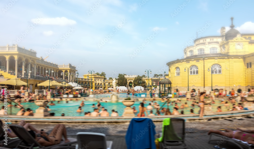 Szechenyi Medicinal Bath outdoor in Budapest is the largest medicinal ...