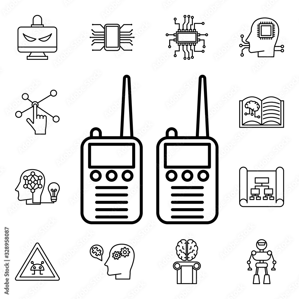 Intercom police radio icon. Detailed set of artifical icons. Premium ...