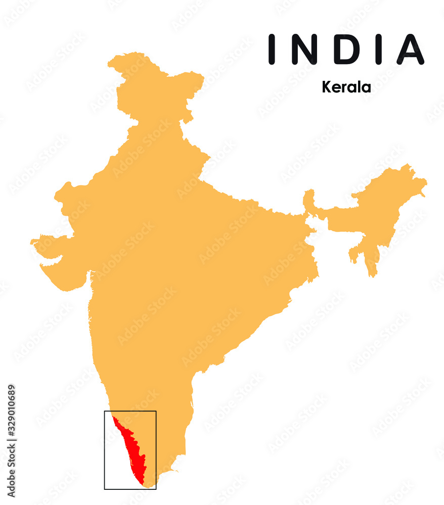 Kerala in India map. Kerala Map vector illustration 素材庫向量圖 | Adobe Stock