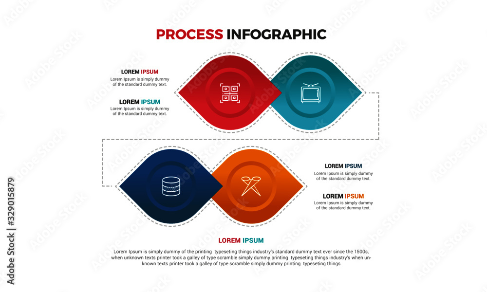 Leaf Step Infographic. 4 step options workflow diagram, process steps ...