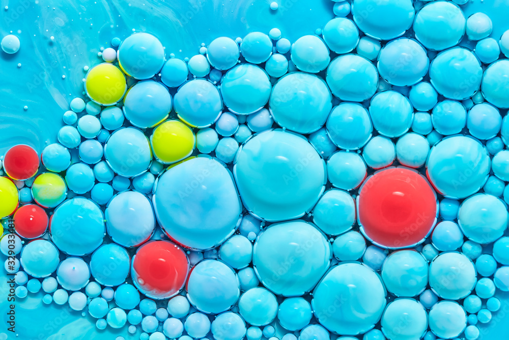 Colourful acrylic bubbles.Abstract ink design template mixed texture ...