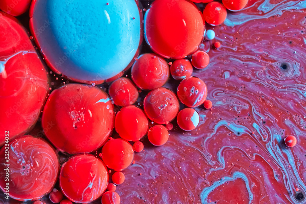 Colourful acrylic bubbles.Abstract ink design template mixed texture ...