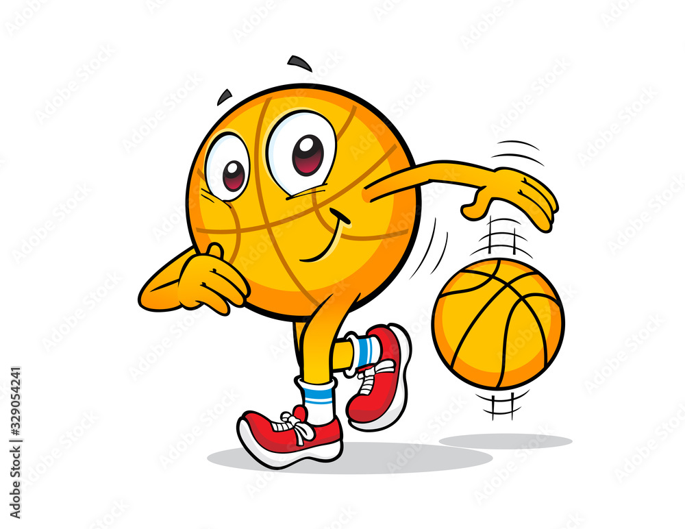 cartoon basketball mascot Stock Illustration | Adobe Stock